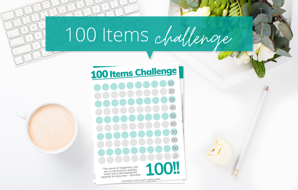 100 Items Challenge Tracker and Decluttering Checklist – Happy Simple ...